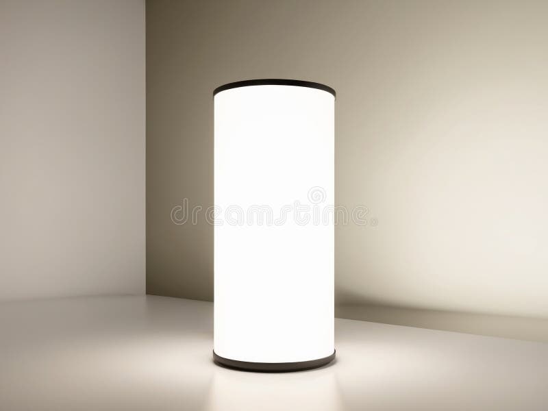 Cylindrical Shape Empty Blank Screen for Mockup. Stock Image - Image of ...