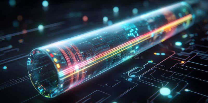 A Cylindrical Stack of Shimmering, Iridescent Rings, Glowing with ...