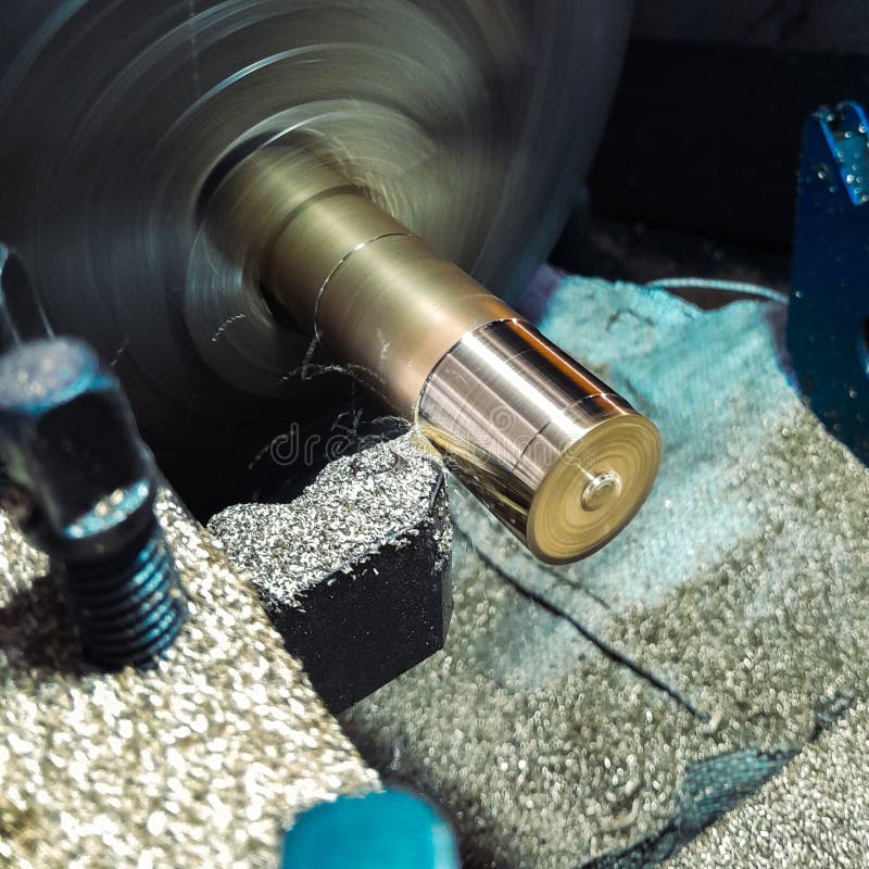 Cylindrical of Turning Brass Material Stock Image - Image of brass ...