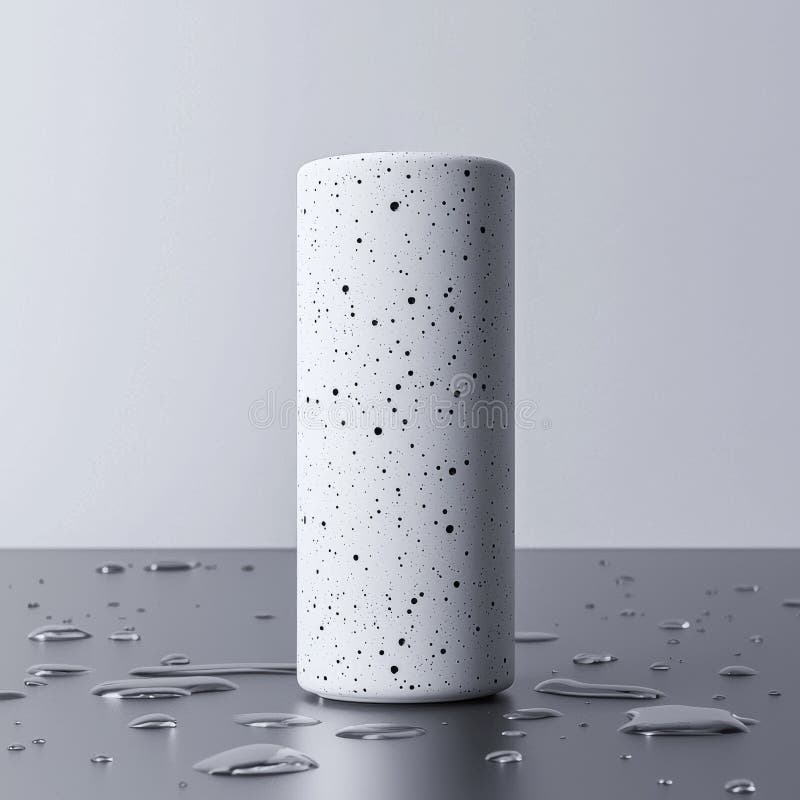Cylindrical Vase with Speckles and Reflective Surface Stock Image ...