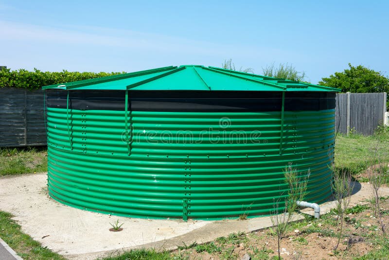 Cylindrical Water Storage Tank. Stock Image - Image of shortage, huge ...