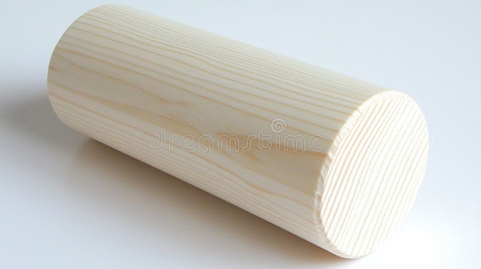 A Cylindrical Wooden Object with a Light-colored Wood Grain Pattern ...