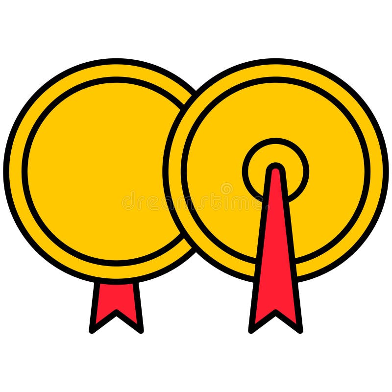 Cymbals Icon, Lion Dance Related Vector Stock Vector - Illustration of ...