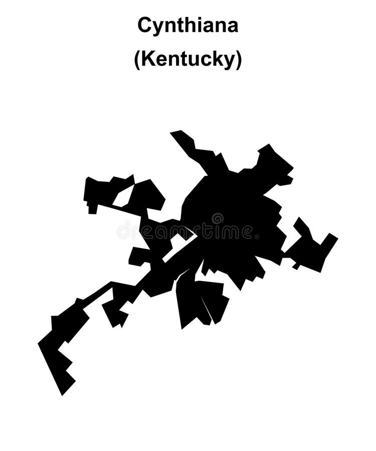 Cynthiana outline map stock vector. Illustration of template - 387339107