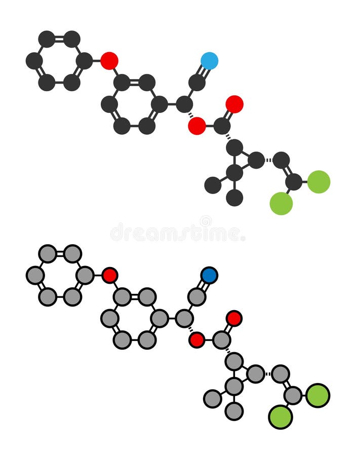 Cypermethrin Molecule, Molecular Structure, Insecticide, Ball and Stick ...