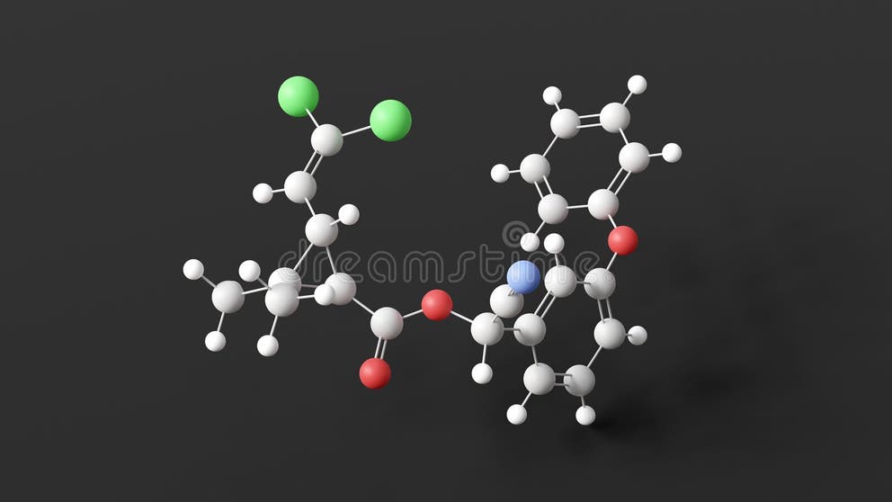 Cypermethrin Molecule, Molecular Structure, Insecticide, Ball and Stick ...