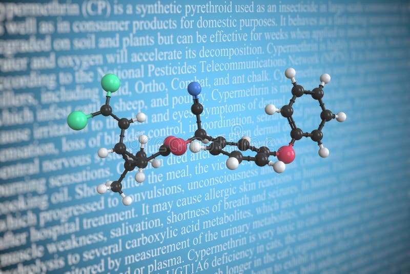 Cypermethrin Molecule, Molecular Structure, Insecticide, Ball and Stick ...