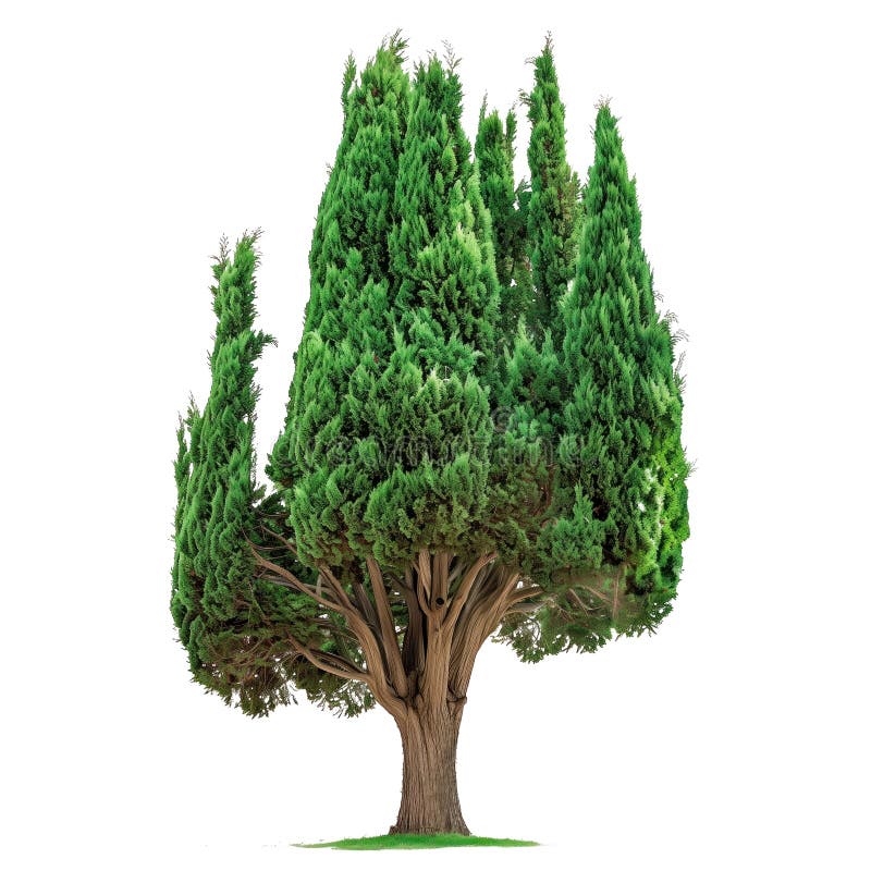 Cypress Isolated on a White or Transparent Background. Cypress Tree ...
