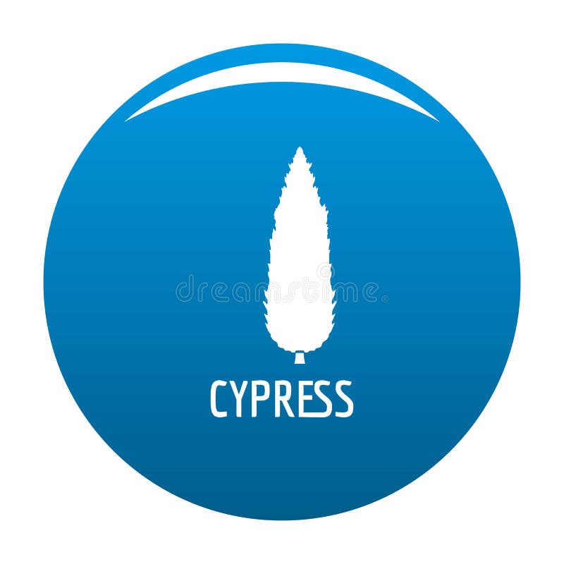 Cypress Tree Icon Blue Vector Stock Vector - Illustration of park ...