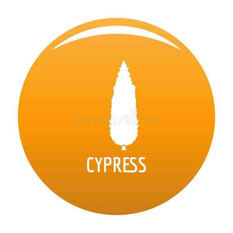 Cypress Tree Icon Vector Orange Stock Vector - Illustration of forest ...