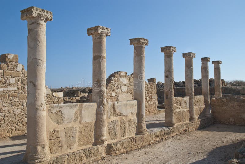 Ruins of Ancient Temple at Paphos, Cyprus. Stock Image - Image of ...