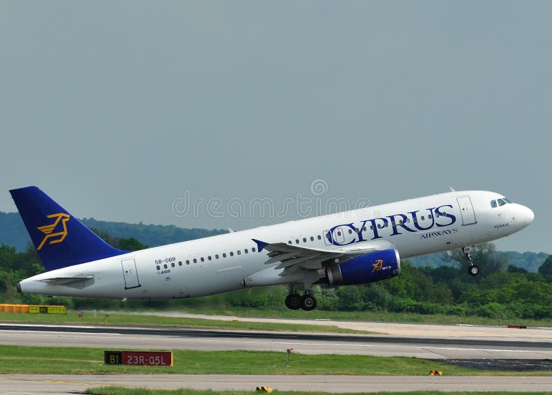 Cyprus Airways Airbus A320 editorial stock image. Image of departing ...