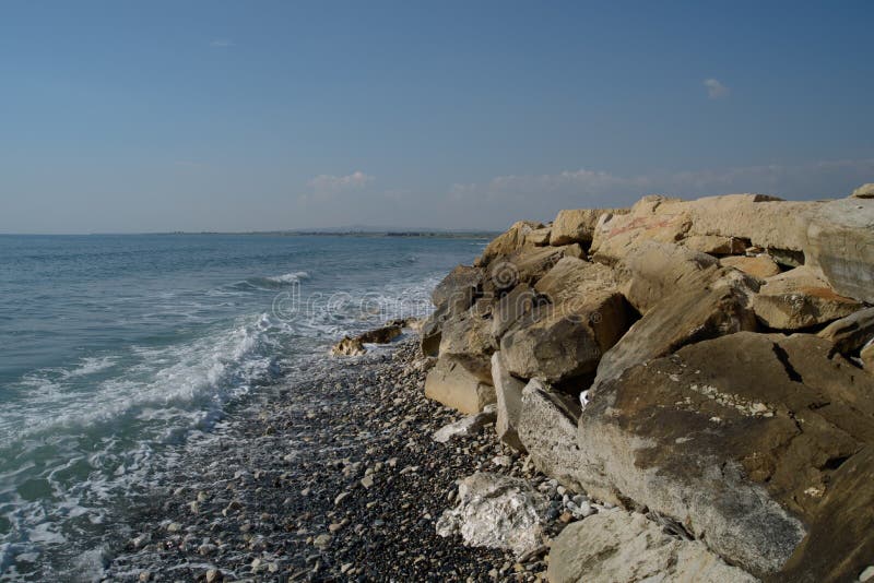 Cyprus beach in winter stock image. Image of winter, rocks - 78325363