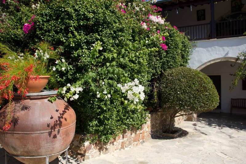 Cyprus. Beautiful Summer Landscape. Monastery Courtyard. Stock Image ...