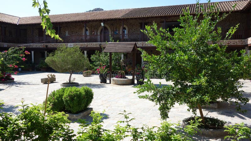 Cyprus. Beautiful Summer Landscape. Monastery Courtyard. Stock Image ...