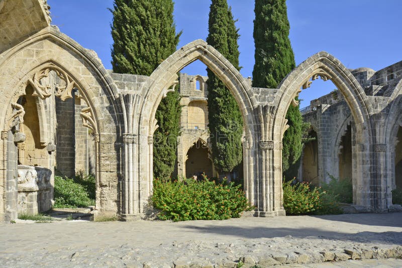 Cyprus, Bellapais Abbey stock image. Image of style, place - 68066237