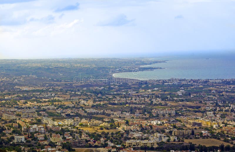 Cyprus with Bird-eye View. Panoramic Aerial View of Cyprus Stock Image ...