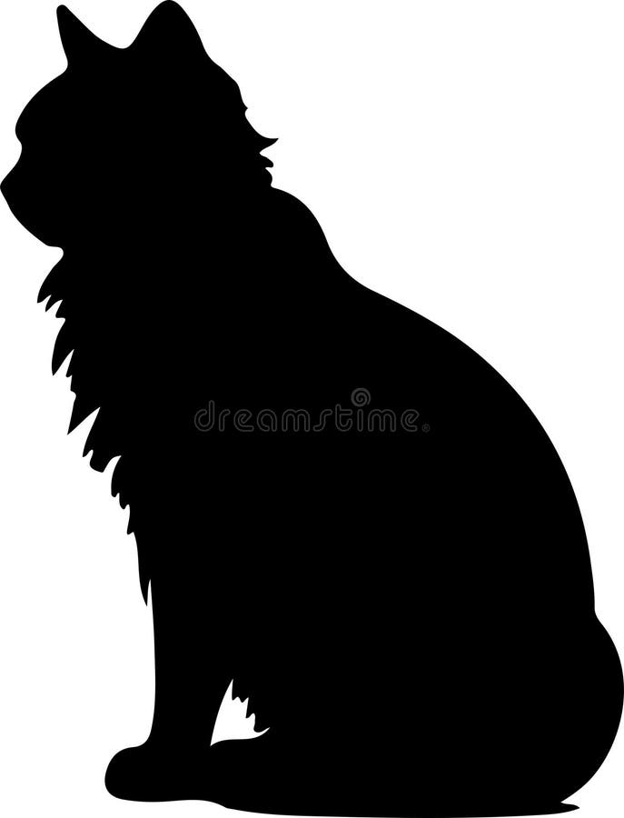 Cyprus Cat Black Silhouette Generative Ai Stock Vector - Illustration ...