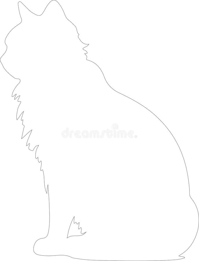 Cyprus Cat Outline Silhouette Generative Ai Stock Vector - Illustration ...