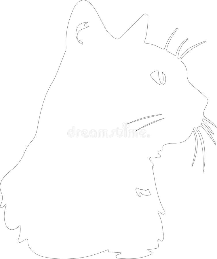 Cyprus Cat Outline Outline Silhouette Generative Ai Stock Vector ...