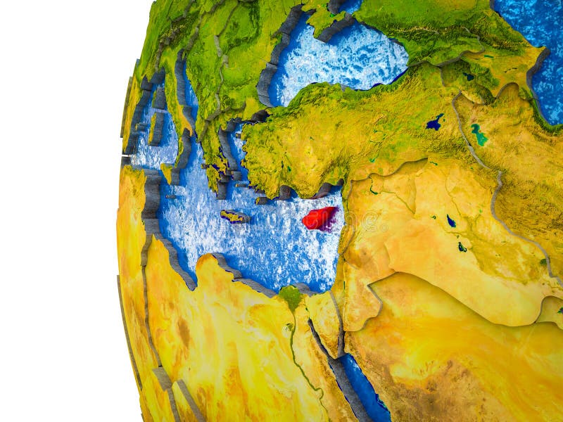 Cyprus on 3D Earth stock image. Image of symbol, model - 128799895