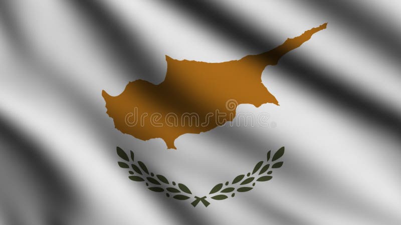 Cyprus Flag Blowing in the Wind. Full Page Cyprus Flying Flag. 3d ...