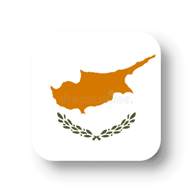 Rounded Square Vector Flag of Cyprus Stock Vector - Illustration of ...