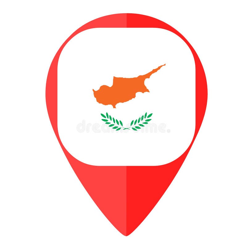 Cyprus Flag Pin Marker Locator Country Stock Image - Illustration of ...