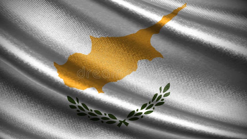 Cyprus Flag with Realistic Silky Wave Texture Stock Illustration ...