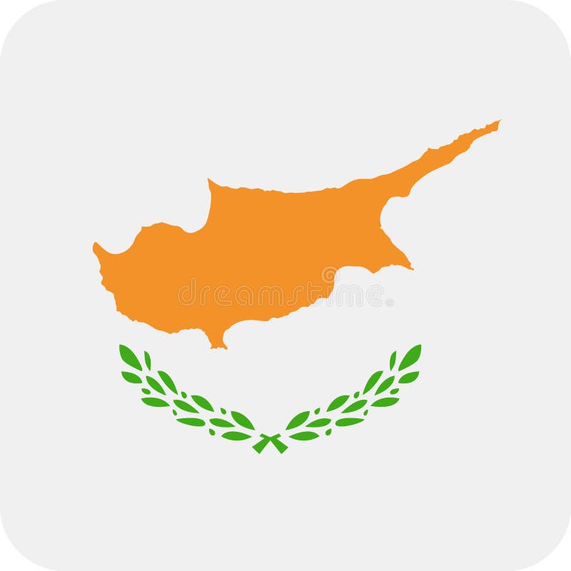 Cyprus Flag Vector Square Flat Icon Stock Illustration - Illustration ...
