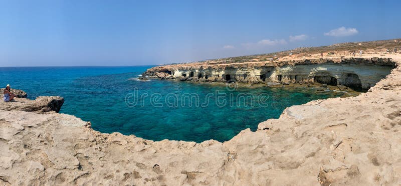 Cyprus Grotto Island stock image. Image of islet, horizon - 203257091