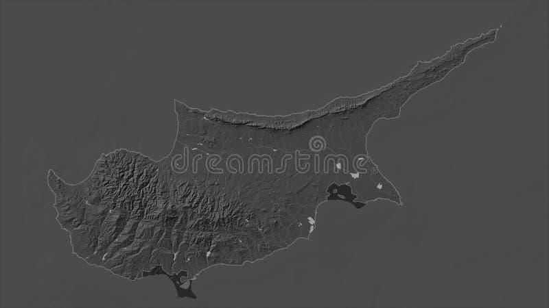 Cyprus Highlighted. Bilevel Stock Illustration - Illustration of planet ...
