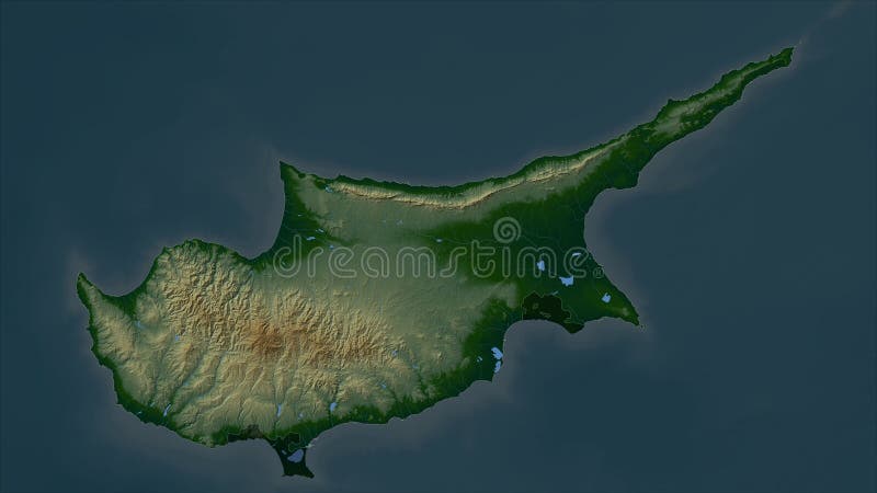 Cyprus Highlighted. Physical Stock Illustration - Illustration of ...