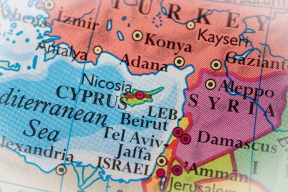Cyprus Highlighted on a World Map Stock Photo - Image of region ...