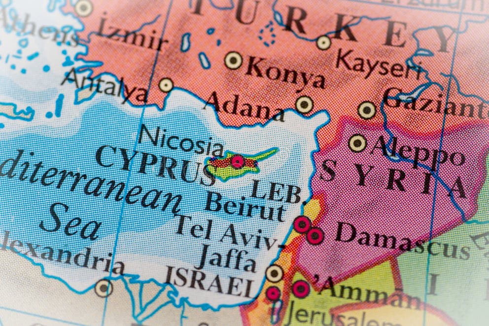 Cyprus Highlighted on a World Map Stock Photo - Image of region ...