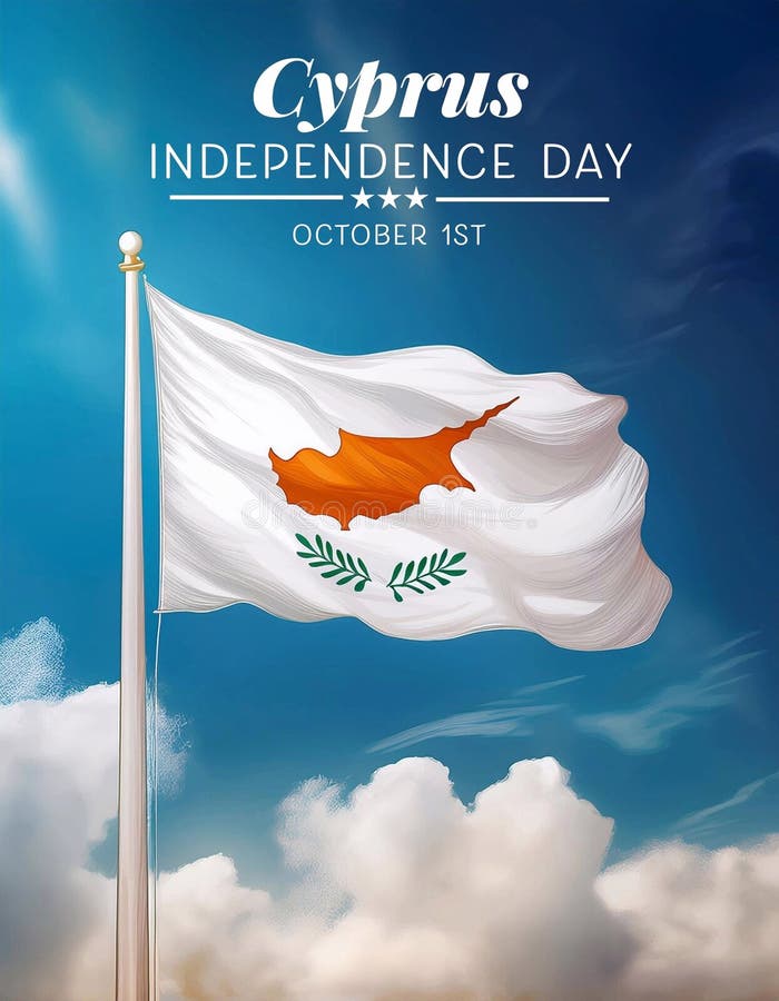 Cyprus Independence Day Poster Design Stock Illustration - Illustration ...