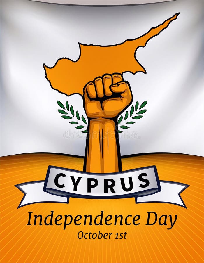 Cyprus Independence Day Poster Design Stock Illustration - Illustration ...