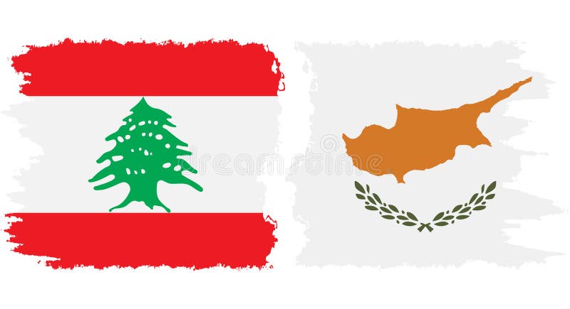 Cyprus and Lebanon Grunge Flags Connection Vector Stock Vector ...