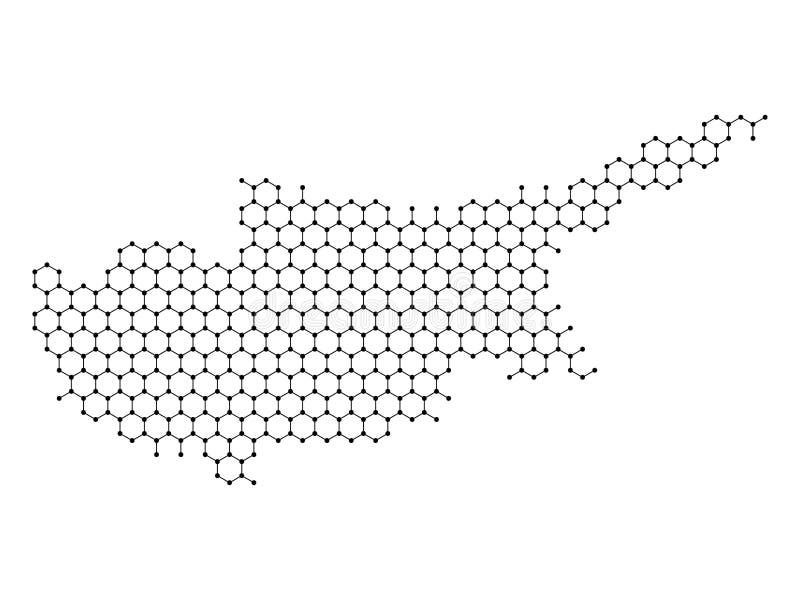 Cyprus Map of Black Contour Curves Illustration Stock Vector ...