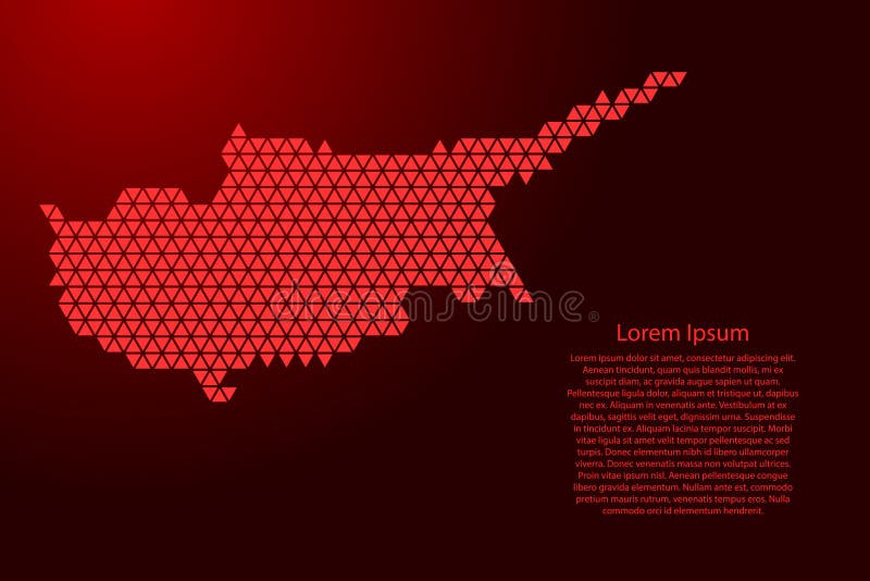 Cyprus Map Abstract Schematic from Black Triangles Repeating Pattern ...