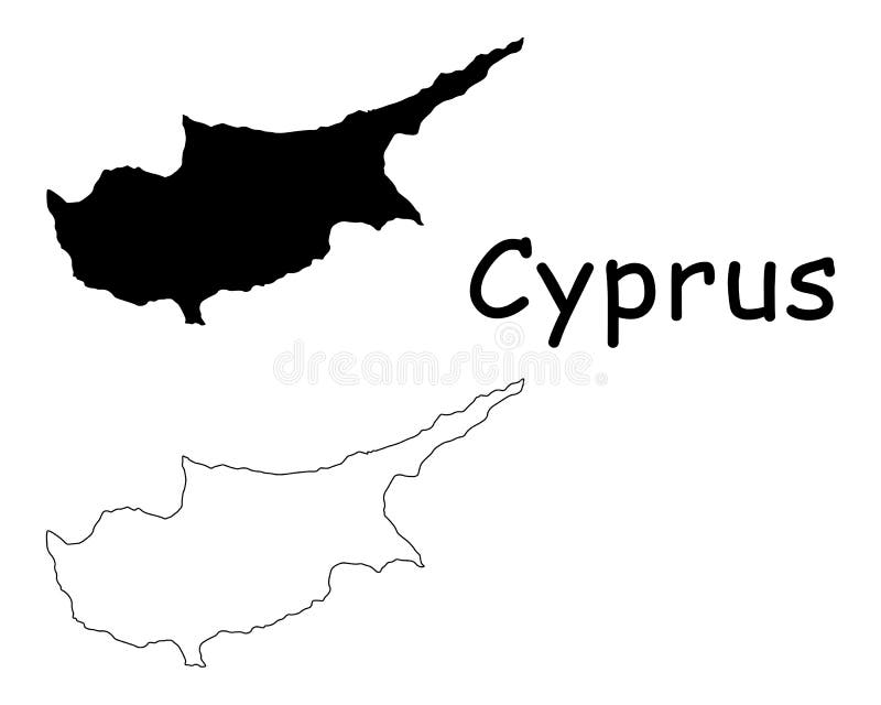 Cyprus Map, Black And White Detailed Outline Regions Of The Country ...