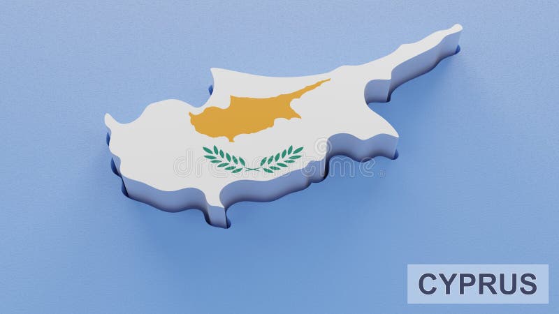 Cyprus map 3D illustration stock illustration. Illustration of ...