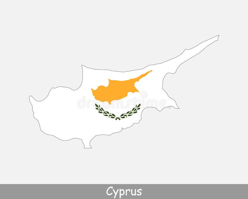 Cyprus Map Flag. Map of Cyprus with the Cypriot National Flag Isolated ...