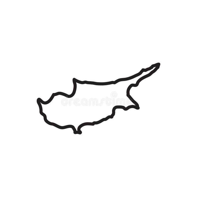 Cyprus Map Icon Outline Vector for Web Ui Stock Vector - Illustration ...
