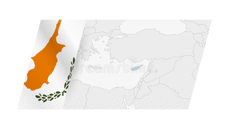 Cyprus Map in Modern Style with Flag of Cyprus on Left Side Stock ...