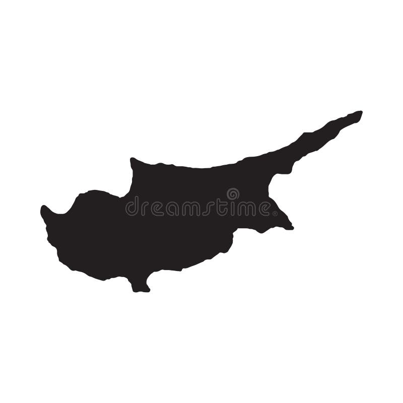 Cyprus Map Vector, Isolated on White Background. Black Map Template ...