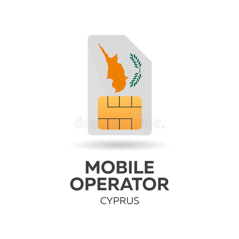 Cyprus Mobile Operator. SIM Card with Flag. Vector Illustration. Stock ...