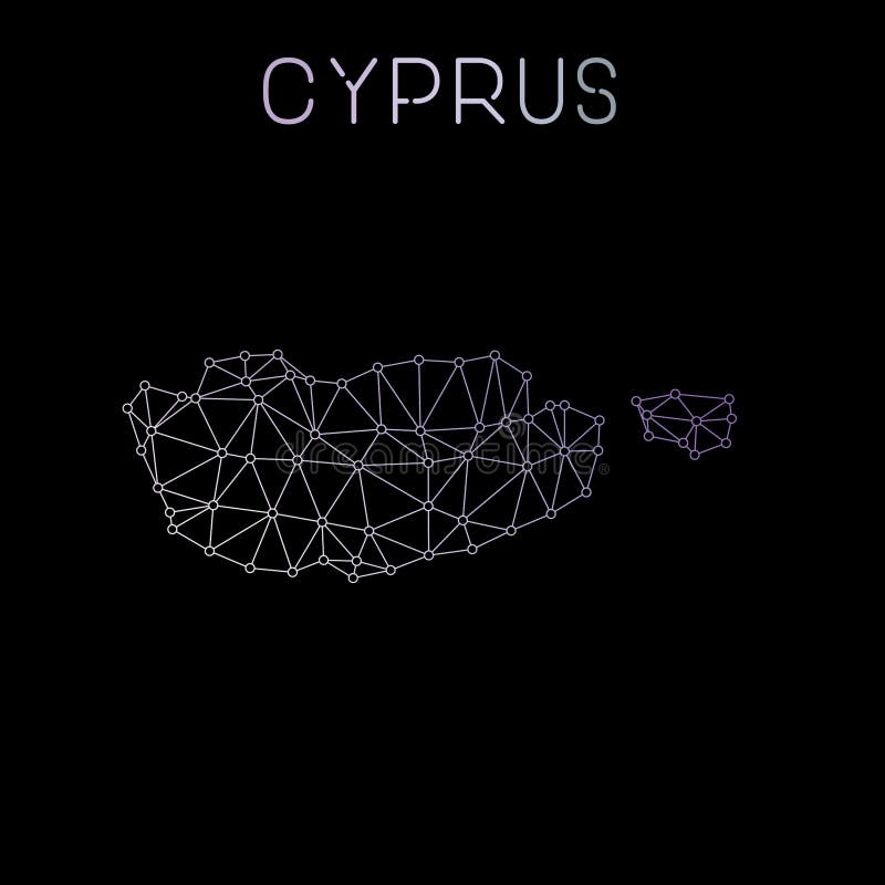 Cyprus network map. stock vector. Illustration of contour - 91424612