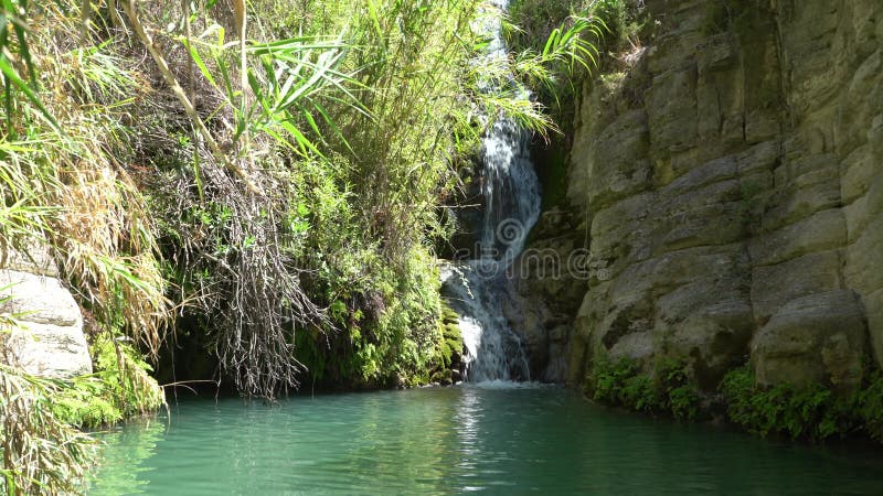 Cyprus, Paphos - August 2021: Adonis Baths Waterfalls. a Two-level ...