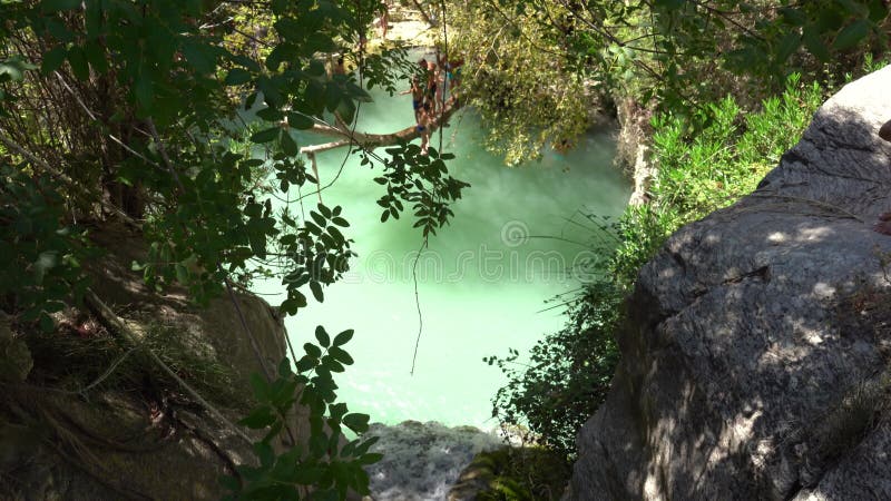 Cyprus, Paphos - August 2021: Adonis Baths Waterfalls. a Two-level ...